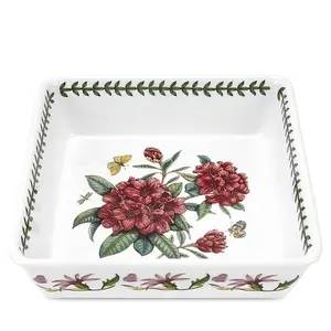 PORTMEIRION Botanic Garden Rhododendron Square Dish - White