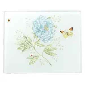 LENOX Butterfly Meadow Small Glass Cutting Board - White