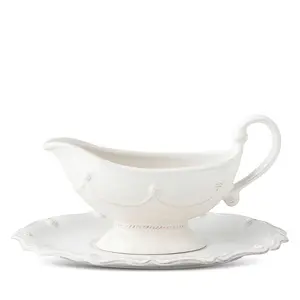 JULISKA Berry & Thread Sauce Boat And Stand - Whitewash