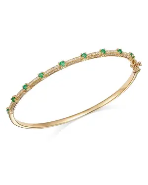 Gold Emerald Bangle