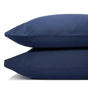 SKY 500tc Wrinkle Resistant Sateen Standard Pillowcases, Pair Exclusive - Navy