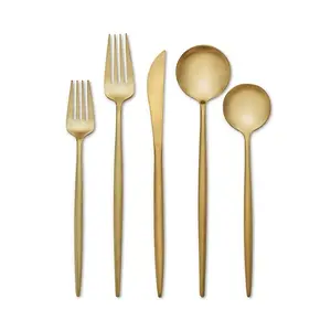 HAMPTON FORGE Zephyr Satin, 20-piece Flatware Set - Gold