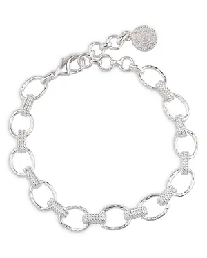 CAPUCINE DE WULF Cleopatra Hammered Link Bracelet - Silver