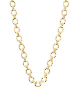 CAPUCINE DE WULF Cleopatra Hammered Link Necklace - Gold
