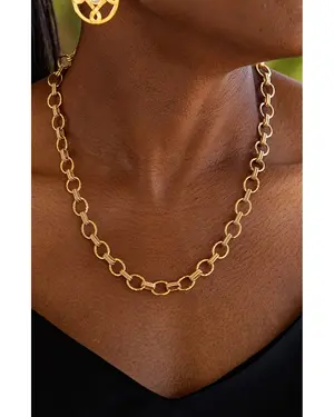 CAPUCINE DE WULF Cleopatra Hammered Link Necklace