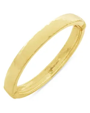 CAPUCINE DE WULF Cleopatra Oval Hammered Bangle Bracelet - Gold