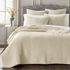 SKY Pickstitch Coverlet Set, Twin Exclusive - Tan