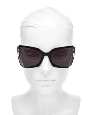 TOM FORD Gia Butterfly Sunglasses - Black/crystal/smoke Mirror