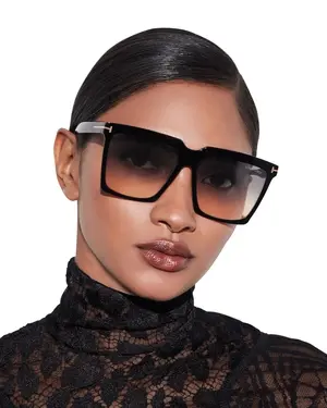 TOM FORD Sabrina Square Sunglasses - Black/gray Gradient