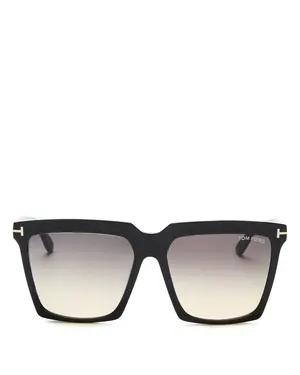 TOM FORD Sabrina Square Sunglasses - Black/gray Gradient