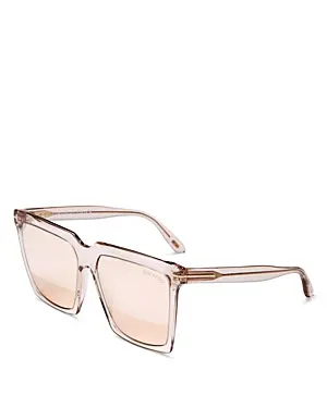 TOM FORD Tom Ford Sabrina Square Sunglasses Purple/orange Mirror