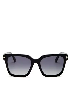 TOM FORD Selby Polarized Square Sunglasses - Black/smoke