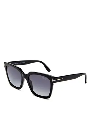 TOM FORD Selby Polarized Square Sunglasses Black/smoke