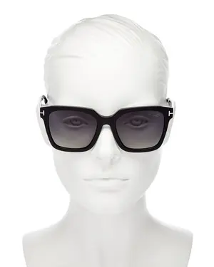 TOM FORD Selby Polarized Square Sunglasses - Black/smoke