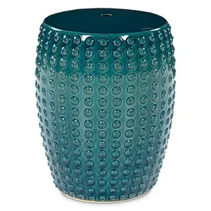SURYA Camdale Garden Stool Emerald/blue