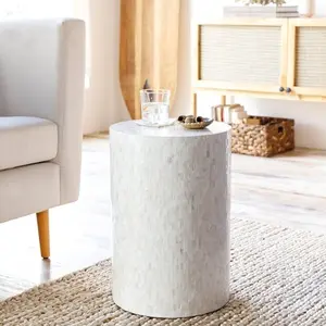 Livabliss Iridescent End Table - Ivory