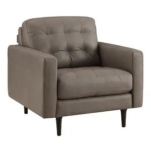 CHATEAU D'AX Massimo Leather Chair - Cemento