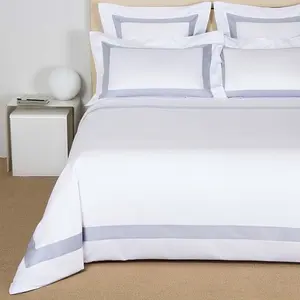 Frette Bicolore Standard Sham White/light Azure