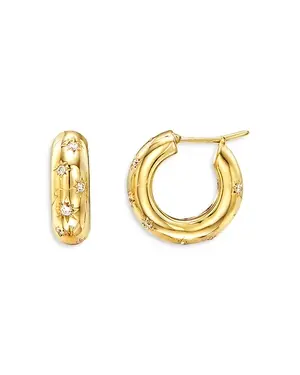 Temple St. Clair 18k Yellow Diamond Hoop Earrings - Gold