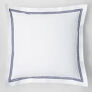 Frette Classic Euro Sham White/navy