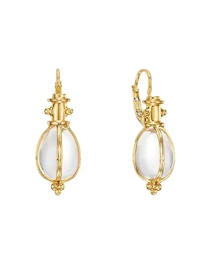 Temple St. Clair 18k Yellow Gold And Crystal Amulet Earrings - Clear/gold