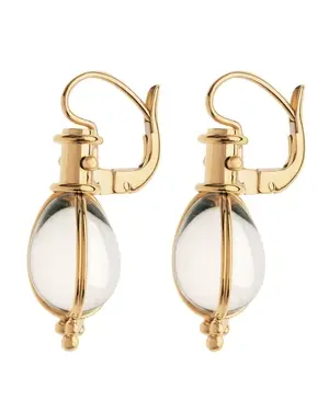Temple St. Clair 18k Yellow Gold And Crystal Amulet Earrings