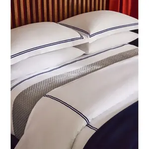 Frette Classic Sheet Set, Queen - White/navy