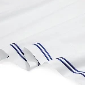 Frette Classic Sheet Set, Queen - White/navy