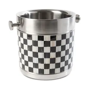 MACKENZIE-CHILDS Courtly Check 3260 Ice Bucket - Black/white