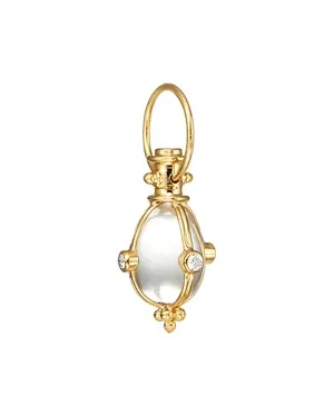 Temple St. Clair 18k Amulet Pendant With Rock Crystal And Diamond - Clear/gold