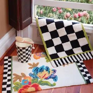MACKENZIE-CHILDS Flower Market Standard Bath Rug, 21 X 34