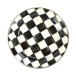 MACKENZIE-CHILDS Courtly Check Enamel Pie Plate