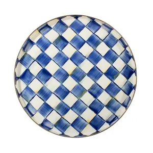 MACKENZIE-CHILDS Royal Check Enamel Round Tray