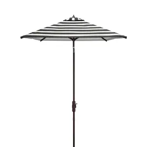 SAFAVIEH Iris 7.5 Ft Square Umbrella - Black/white