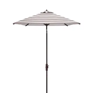 SAFAVIEH Iris 7.5 Ft Square Umbrella - Gray/white