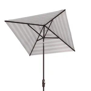 SAFAVIEH Iris 7.5 Ft Square Umbrella - Gray/white
