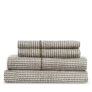 JOHN ROBSHAW Cinde Print Cotton Sheet Set, Twin Coffee