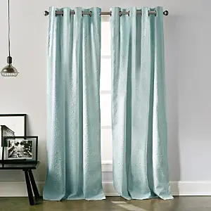 Dkny Chrysanthemum Curtain Panel, 84 X 50 - Aqua