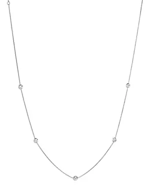 Roberto Coin Roberto Coin 18k White Gold Diamond Station Necklace White