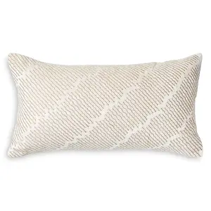 Donna Karan New York Seduction Collection Embroidered Decorative Pillow, 11 X 22 - Ivory