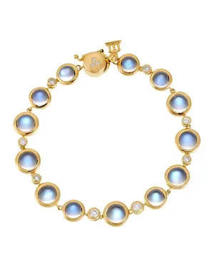 Temple St. Clair 18k Yellow Gold Bracelet With Moonstone And Diamond - Blue/gold