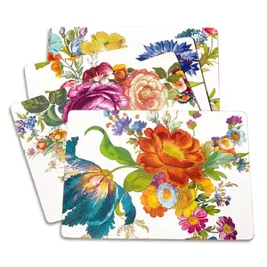 MACKENZIE-CHILDS Flower Market Cork Back Placemats, Set Of 4 - Multi