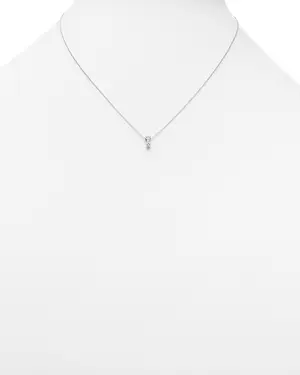 Roberto Coin 18k White Gold Diamond Initial Pendant Necklace - I