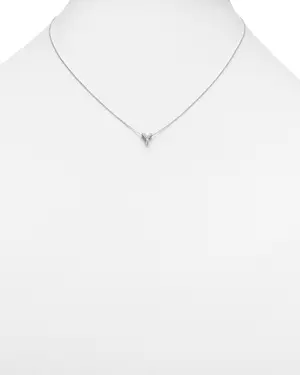 Roberto Coin 18k White Gold Diamond Initial Pendant Necklace - Y