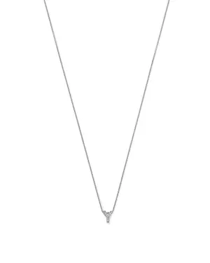 Roberto Coin 18k White Gold Diamond Initial Pendant Necklace - Y