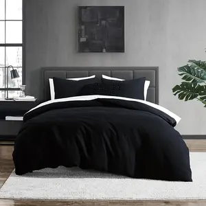 Dkny Modern Waffle Duvet Cover Set, King - Black