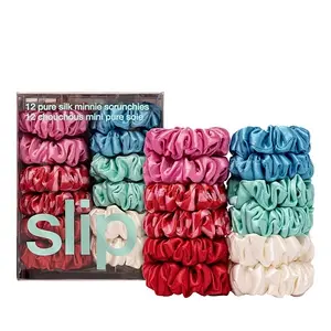 Slip Slip Pure Silk Minnie Scrunchies Set Of 12 Sundown