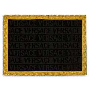 Versace Logo Cotton Bath Mat Black/gold