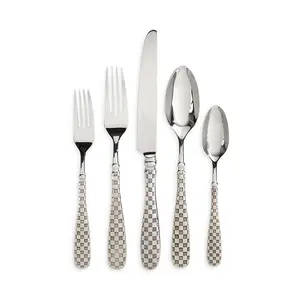 MACKENZIE-CHILDS 5 Piece Check Flatware Place Setting - No Color