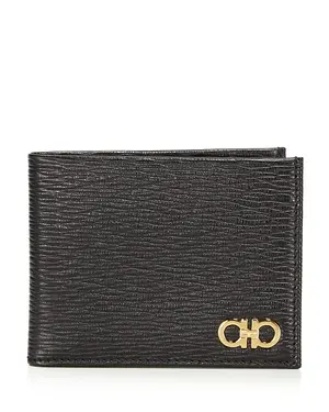FERRAGAMO Salvatore Revival Leather Bifold Wallet - Black